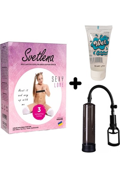 Pretty Love Svetlena 3 Işlevli Şişme Bebek +Penis Vakum Pompası +Jel