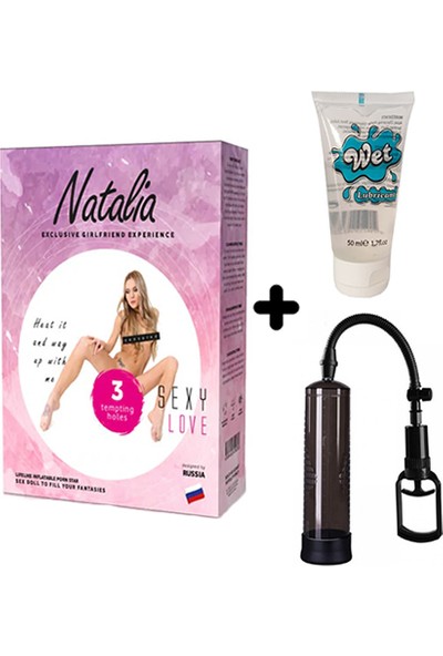 Pretty Love Natalia 3 Işlevli Şişme Bebek + Penis Vakum Pompası +Jel