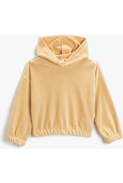 Koton Dokulu Kapşonlu Sweatshirt Beli Lastikli Pamuklu