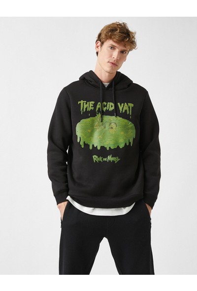 Koton Rick and Morty Kapşonlu Sweatshirt Lisanslı Baskılı
