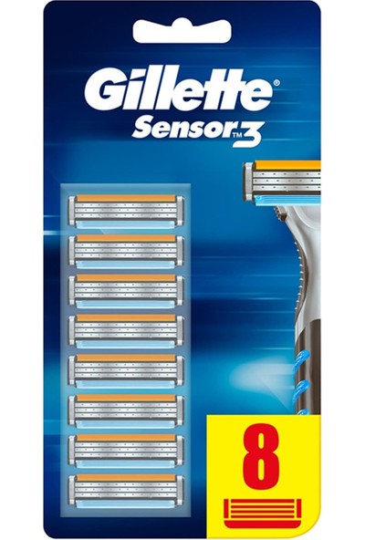 Gillette Sensor3 8'li Yedek Tıraş Bıçağı