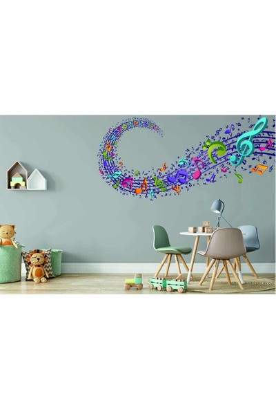 GK Evim Renkli Notalar Çocuk Odası Duvar Sticker GK Evim Renkli Notalar Çocuk Odası Duvar Sticker