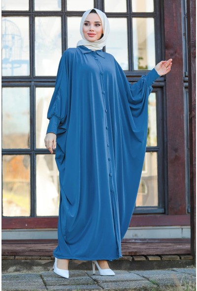 Neva Style Neva Style - Indigo Mavisi Tesettür Ferace 1723IM Neva Style Neva Style - Indigo Mavisi Tesettür Ferace 1723IM