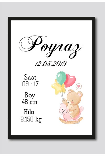 Lina 20 x 25 Cm Ahşap Bebek Doğum Panosu Lina 20 x 25 Cm Ahşap Bebek Doğum Panosu