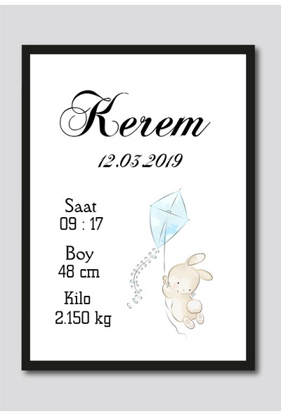 Lina 20 x 25 Cm Ahşap Bebek Doğum Panosu Lina 20 x 25 Cm Ahşap Bebek Doğum Panosu