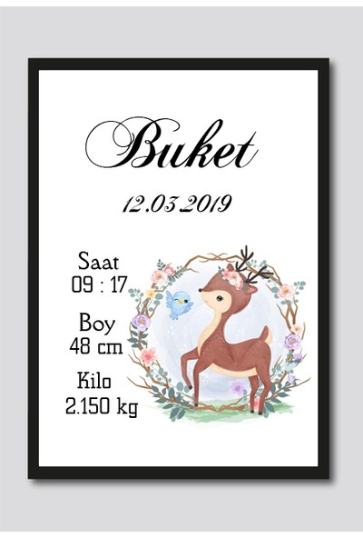 Lina 20 x 25 Cm Ahşap Bebek Doğum Panosu Lina 20 x 25 Cm Ahşap Bebek Doğum Panosu