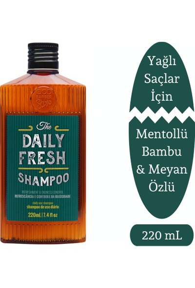 Qod Barber Shop The Daily Fresh Şampuan 220 ml - Yağlı Saçlar Için