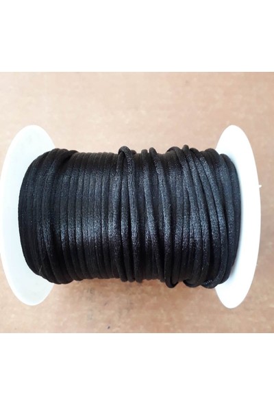 Bemsa Saten-Floş Ip (Sıçan Kuyruğu) Kalınlığı 2 Mm. Renk Siyah 10 Metre
