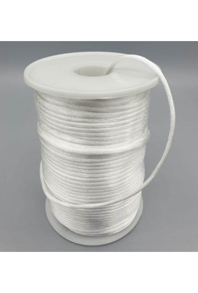 Bemsa Saten-Floş Ip (Sıçan Kuyruğu) Kalınlığı 2 Mm. Renk Beyaz 10 Metre