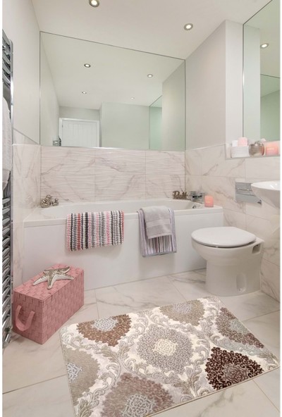 Pandora Halı Yumuşak Dokulu Akrilik Yıkanabilir Banyo Paspas Halısı (70X100) - Desen8 Pandora Halı Yumuşak Dokulu Akrilik Yıkanabilir Banyo Paspas Halısı (70X100) - Desen8