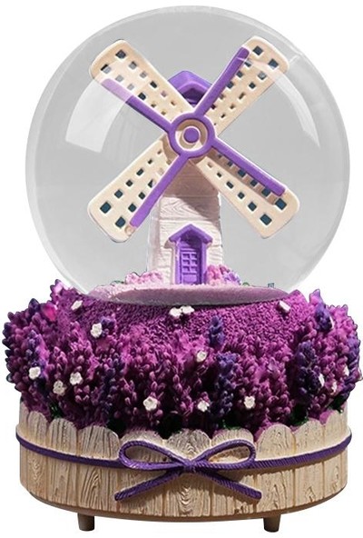 Hediyesahibi Yel Değirmeni Temalı Otomatik Kar Püskürten Işıklı Kar Küresi