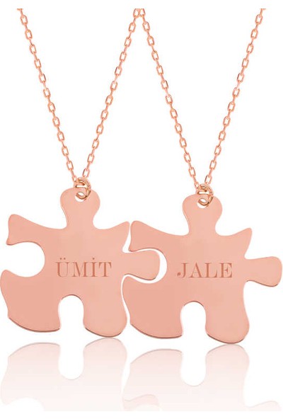 Silver Gümüş Kişiye Özel Puzzle Isimli Kolye