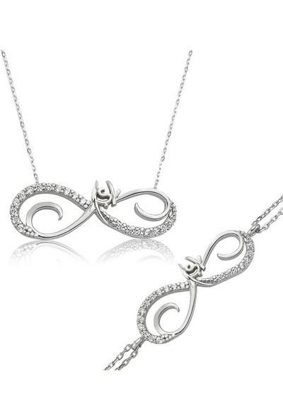 Silver Gümüş Sonsuzluk Aşk Bayan Set