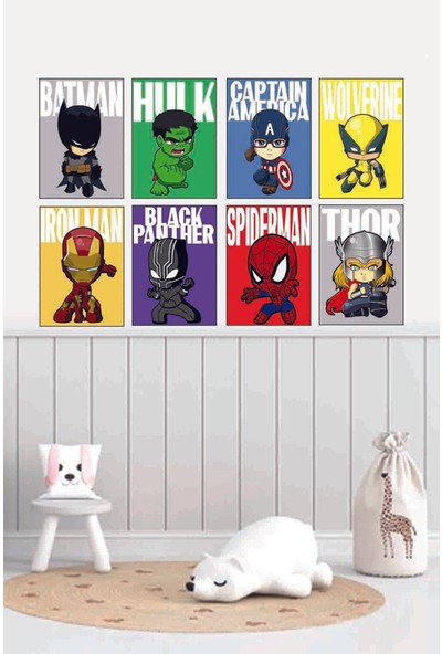 Sepet Yıldızı Minik Avengers Kahramanları Duvar Sticker Seti Sepet Yıldızı Minik Avengers Kahramanları Duvar Sticker Seti