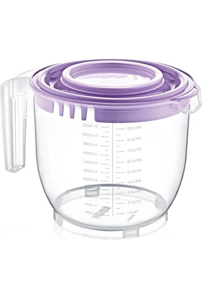 HK Plastik Hk Kapaklı Mikser Kabı 2200 ml. Mor