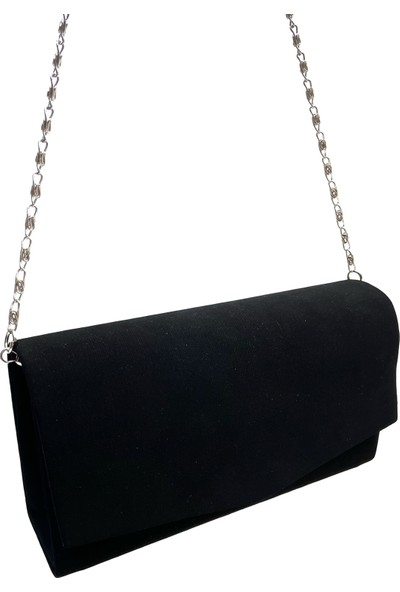 Busrabags Siyah Nubuk Kadın Gece Abiye Çanta