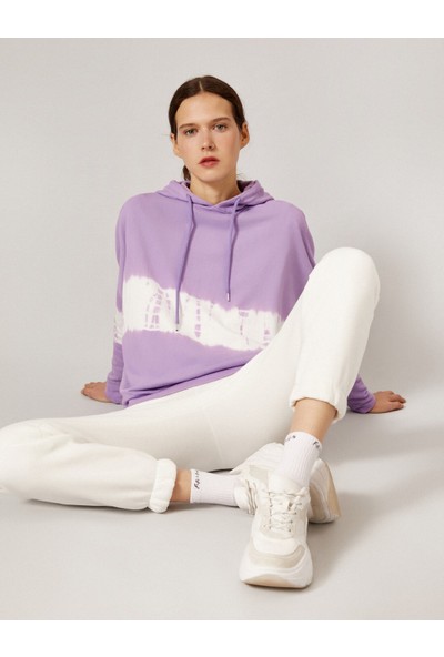 Koton Kapüşonlu Sweatshirt Renk Bloklu Pamuklu Oversize