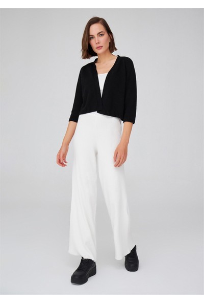 Peraluna Kısa Kaşmir Karışım Kadın Triko Bolero Siyah Peraluna Kısa Kaşmir Karışım Kadın Triko Bolero Siyah