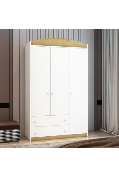 Afilli Lucia 3 Kapaklı 2 Çekmeceli Tamamı Mdflam Gardrop