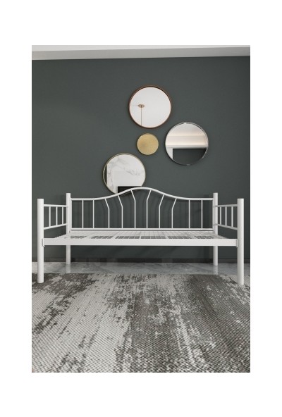 Evger Daybed Metal Beyaz 70 x 170 cm Oturma Bankı