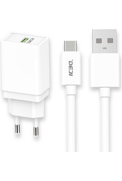 Deji Samsung Galaxy Note 8/Note 9 Hızlı Şarj Aleti Set 13W QC 2.0 Type-C Deji Samsung Galaxy Note 8/Note 9 Hızlı Şarj Aleti Set 13W QC 2.0 Type-C