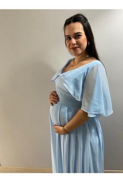 Macfly Melek Kol Abiye Şifon Elbise