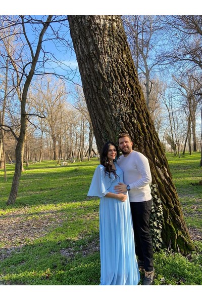 Macfly Melek Kol Abiye Şifon Elbise