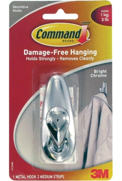 3m 17081-CHR Command Orta Boy Askı Krom 3m 17081-CHR Command Orta Boy Askı Krom