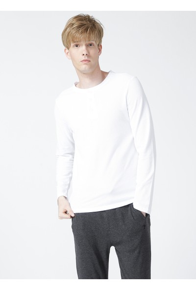 Fabrika Standart Petek Beyaz Erkek Pijama Takımı