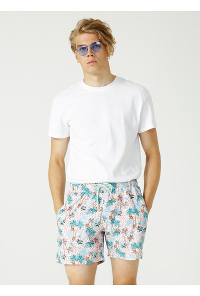 Limon Basic Desenli Erkek Şort Mayo