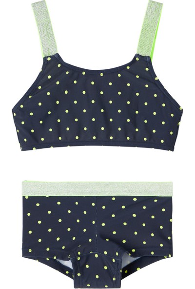 Name It Puantiyeli Askılı Lacivert Kız Çocuk Bikini Takımı