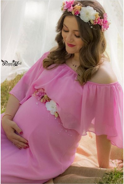 Macfly Uzun Şifon Çekim Elbisesi