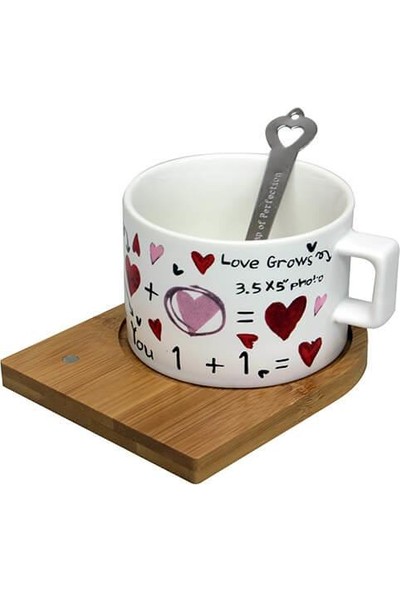 Grkn Kupa Bardak Kalp Mıknatıslı Kaşıklı Grkn Kupa Bardak Kalp Mıknatıslı Kaşıklı