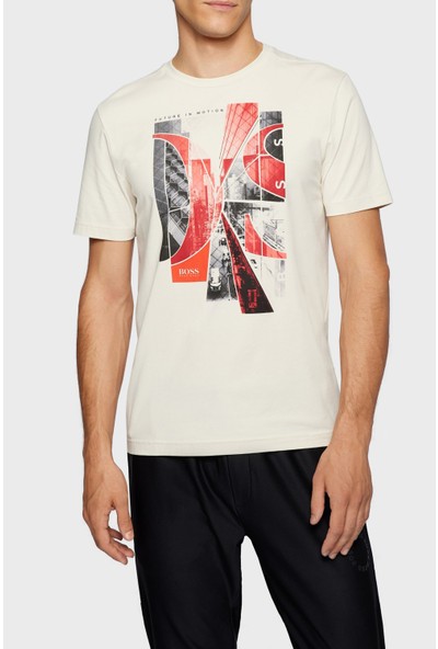 Hugo Boss Baskılı Pamuklu Bisiklet Yaka Regular Fit T Shirt Erkek T Shirt 50457445 131