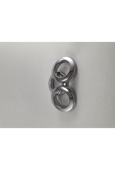 Etab Decoring & Mataflon Perde Kapsül Halka - Metalik Kaplama Parlak Gümüş