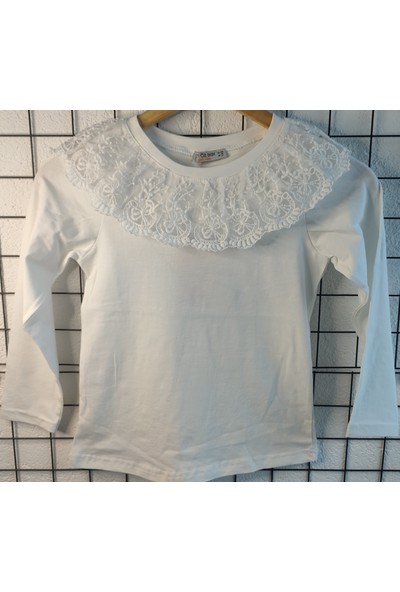 Son Öz Bebe Yaka Dantelli Beyaz Body