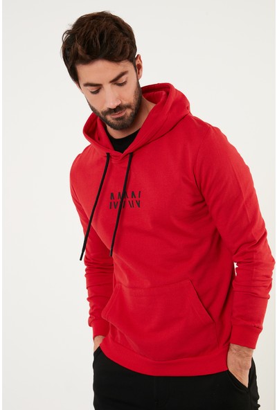 Buratti Slim Fit Baskılı Kapüşonlu Kanguru Cepli Sweat Erkek Sweat 568R701