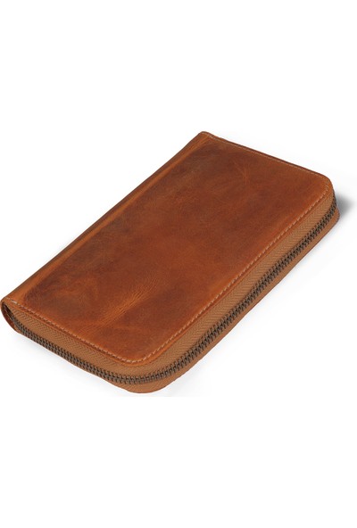Londo Hakiki Deri Kalem Yuvalı Fermuarlı Defterlik Camel Londo Hakiki Deri Kalem Yuvalı Fermuarlı Defterlik Camel