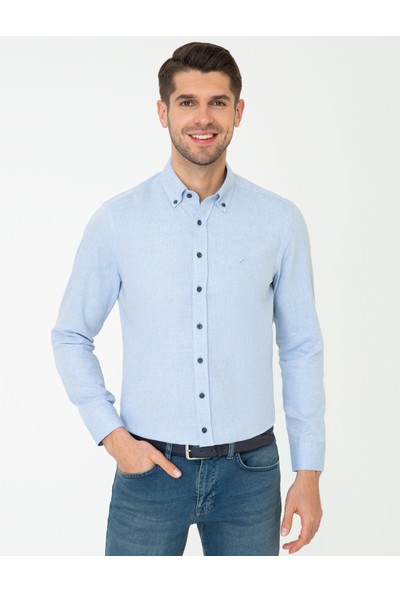 Pierre Cardin Açık Mavi Slim Fit Gömlek 50247918-VR003 Pierre Cardin Açık Mavi Slim Fit Gömlek 50247918-VR003