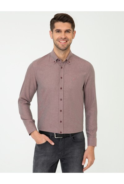 Pierre Cardin Bordo Slim Fit Gömlek 50247918-VR014
