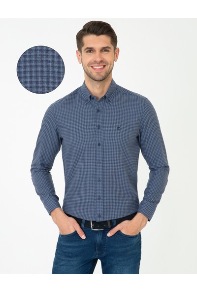 Pierre Cardin Lacivert Slim Fit Gömlek 50247965-VR033
