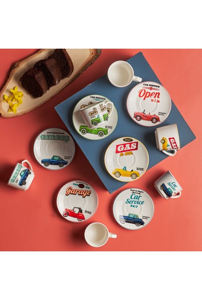 Karaca Cars 6 Kişilik Kahve Fincan Takımı 80 ml