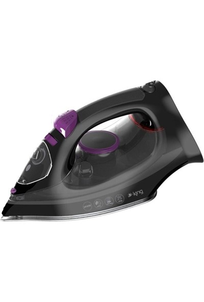 King Signa Buharlı Ütü 2800 W Siyah KBU-702 King Signa Buharlı Ütü 2800 W Siyah KBU-702
