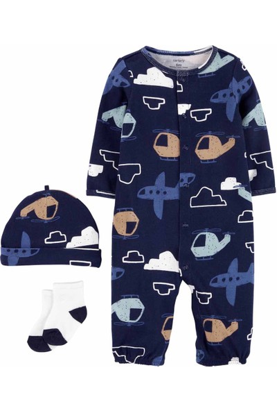Carter's Carters Layette Erkek Bebek 3'lü Set 1L775410 Carter's Carters Layette Erkek Bebek 3'lü Set 1L775410