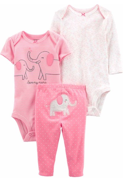 Carter's Carters Layette Kız Bebek 3'lü Set - Tma 1L763210 Carter's Carters Layette Kız Bebek 3'lü Set - Tma 1L763210
