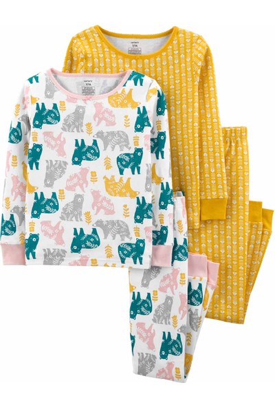 Carter's Carters Kız Çocuk 4'lü Pijama 3M063510