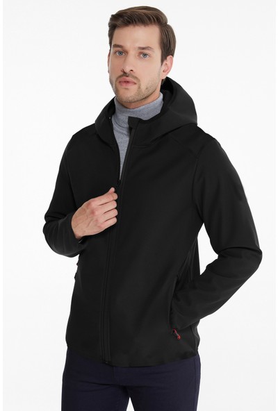Hatemoğlu Siyah Su ve Rüzgar Geçirmez Kapüşonlu Softshell Mont Hatemoğlu Siyah Su ve Rüzgar Geçirmez Kapüşonlu Softshell Mont