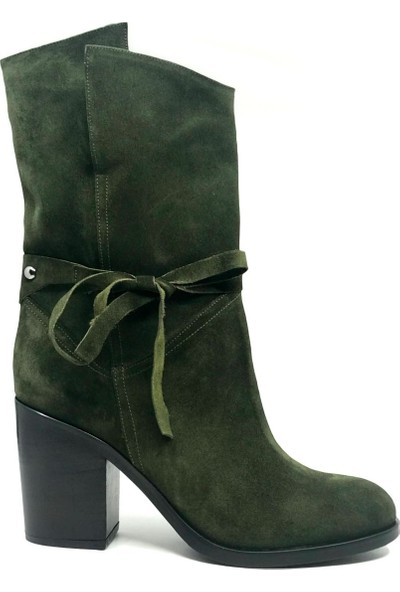 Koyu Yeşil Süet Topuklu Bot - Garcıa Koyu Yeşil Süet Topuklu Bot - Garcıa