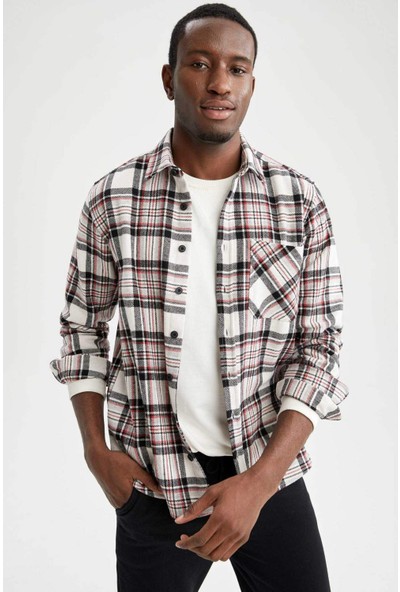 DeFacto Regular Fit Ekose Desenli Uzun Kollu Oduncu Gömlek W2725AZ21WN