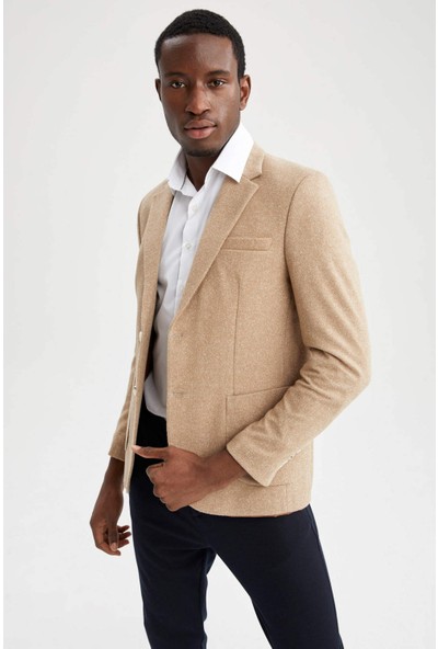 DeFacto Modern Fit Astarlı Blazer Ceket W9303AZ21WN